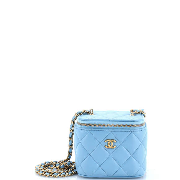 CHANEL | Bags | Chanel Mini Pearl Crush Vanity Case With Chain Quilted ...